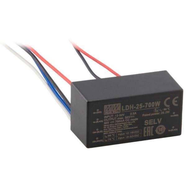 MEAN WELL LDH-25-250W DC-DC LED Driver 21W 12.5-72VDC 250mA Input 12.5V ...