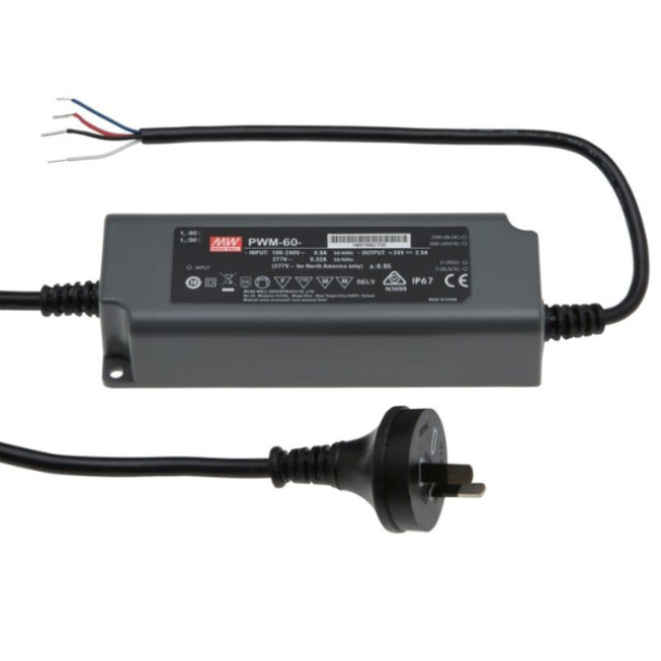 MEAN WELL PWM-60-12-AUP LED Driver CV 60W 12V 5A Dimmable IP67 | Power ...
