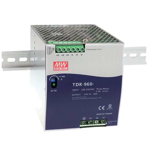 MEAN WELL TDR-960-48 DIN Rail 960W 48V 20A 3 Phase Power Supply | Power ...
